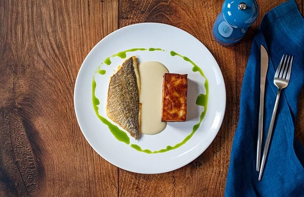 Seabream, Crispy Potato Pave with Velouté Sauce – Season